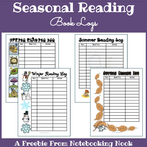 Freebie: Seasonal Reading Book Logs – The Notebooking Nook